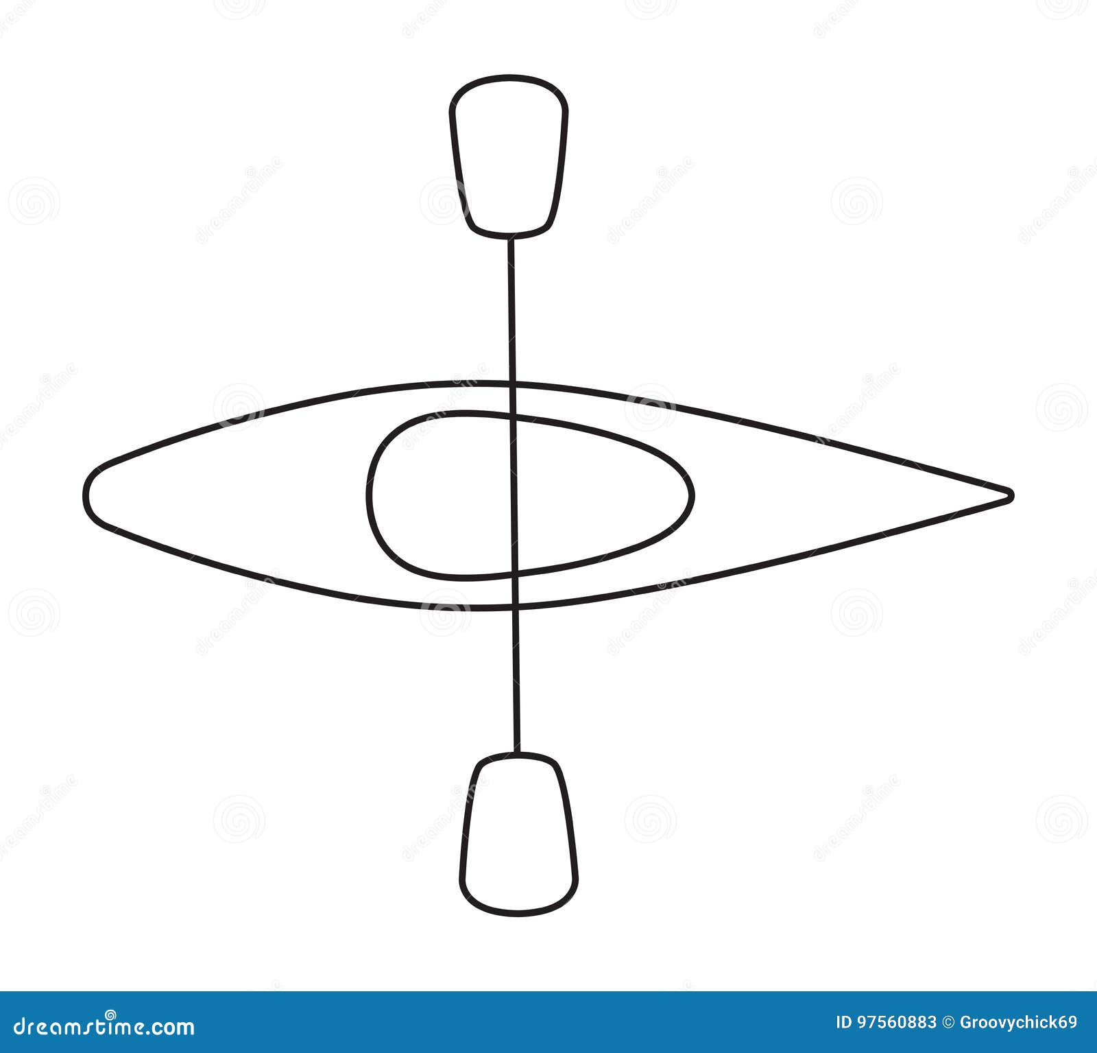 Kayak stock vector. Illustration of simple, floating - 97560883