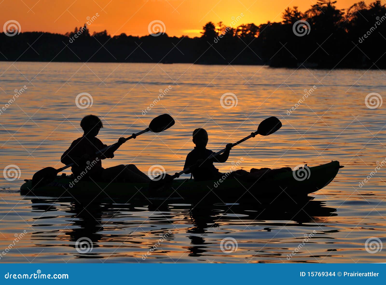 Kayak Sunset stock photo. Image of ripple, luminous, canoe - 15769344