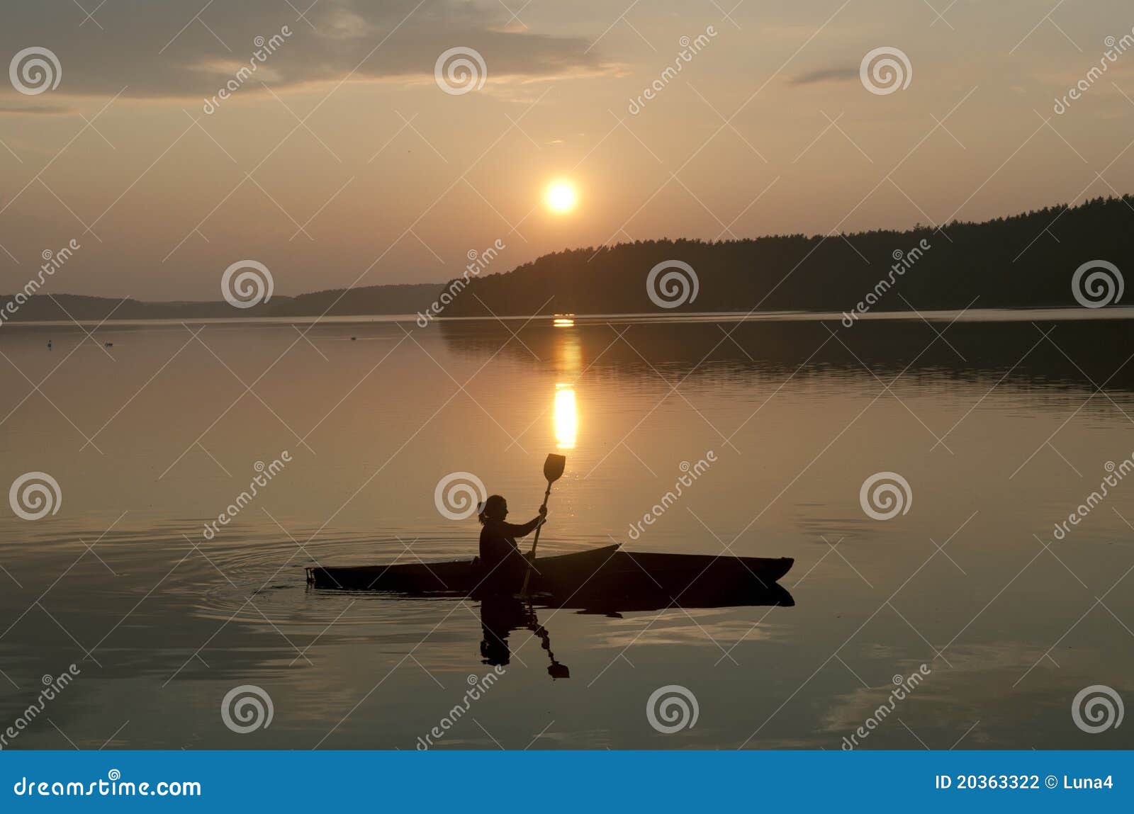 Kayak in the sunset stock photo. Image of holiday, paddle - 20363322