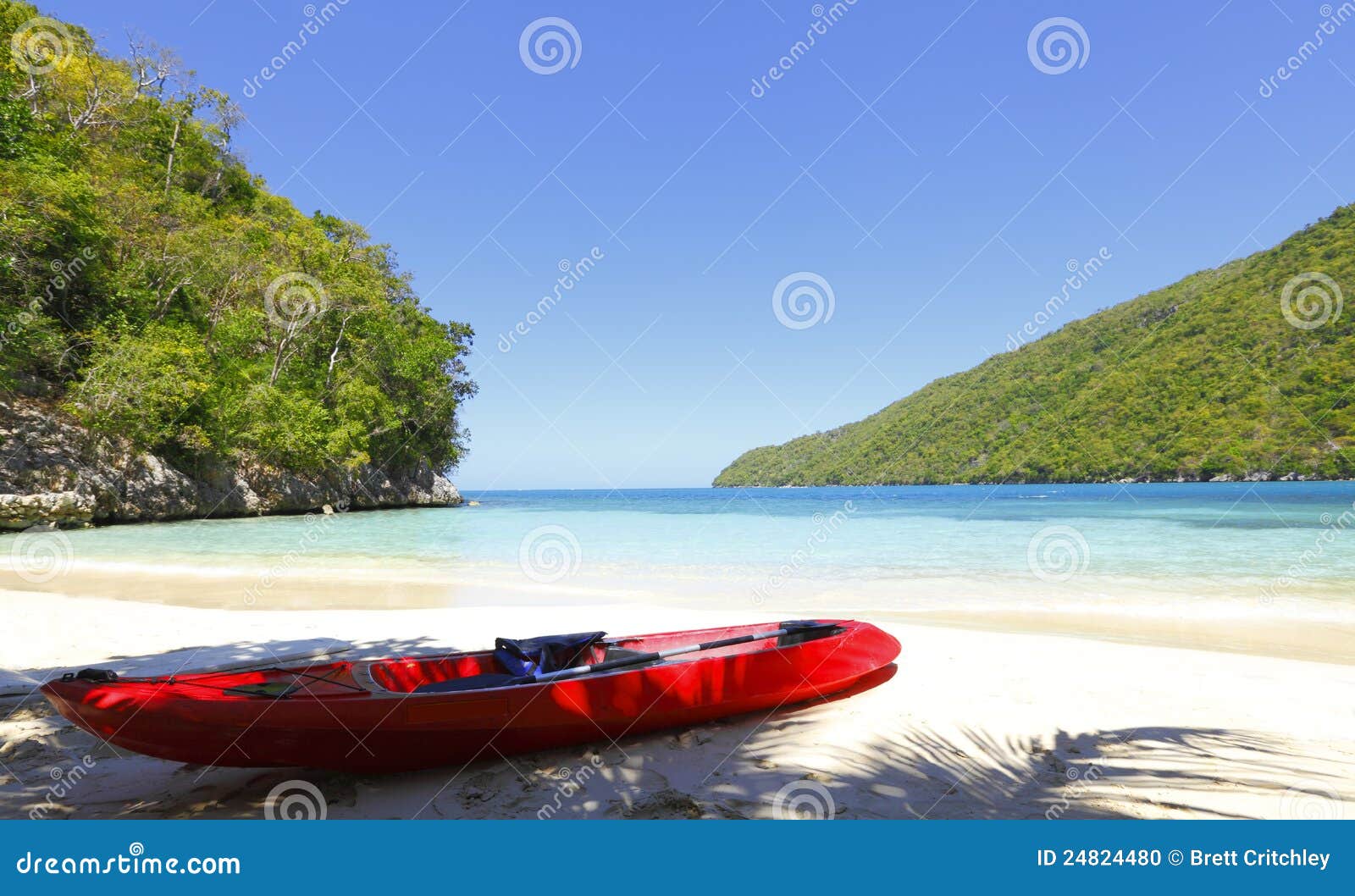 Kayak on tropical beach stock photo. Image of blue, tropics - 24824480