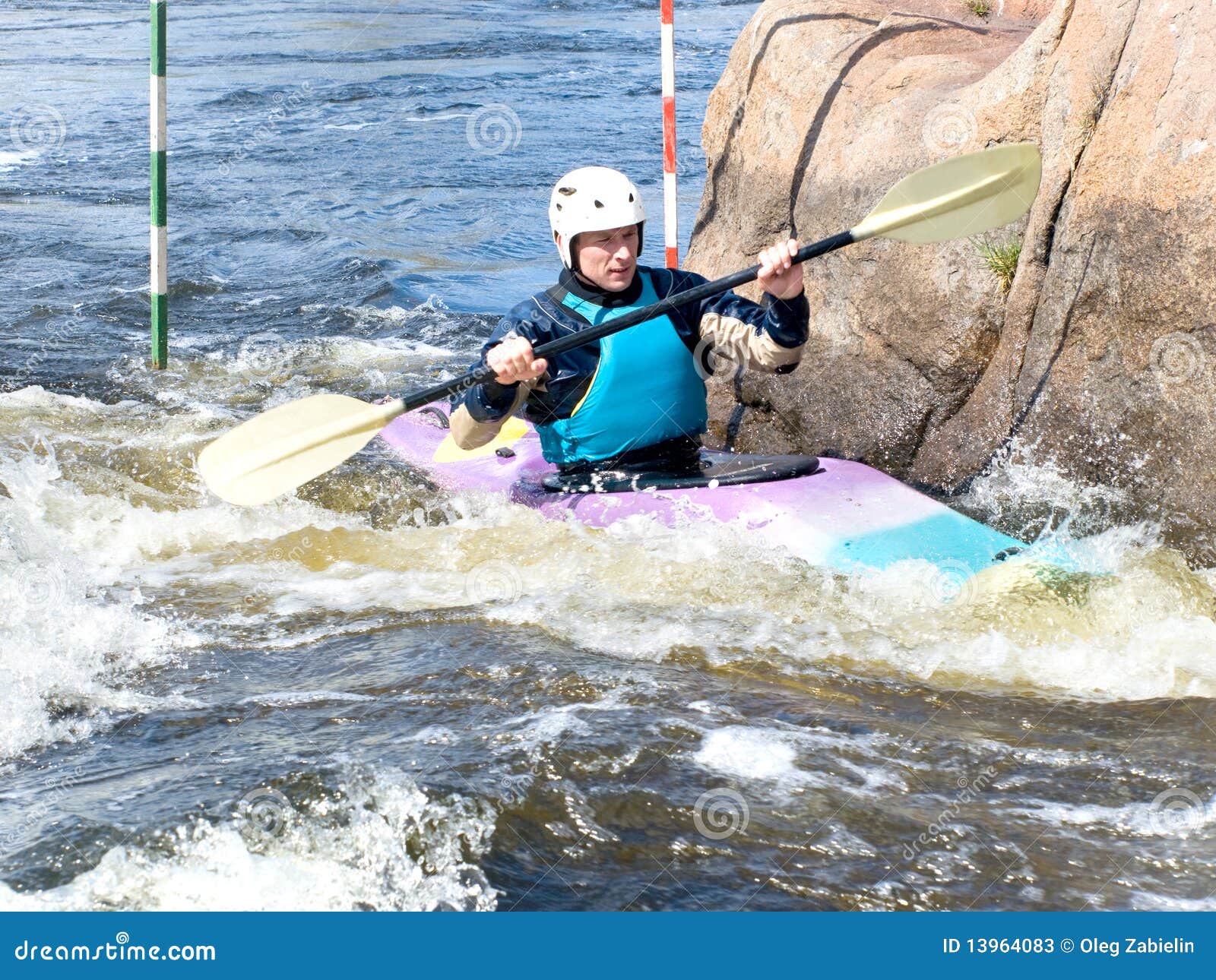 Kayaker stock image. Image of activity, foam, nature - 13964083