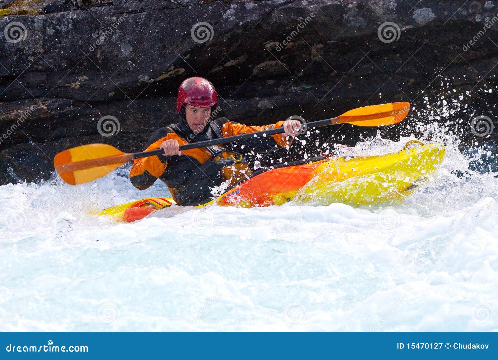 Kayaker stock image. Image of extreme, action, athlete - 15470127