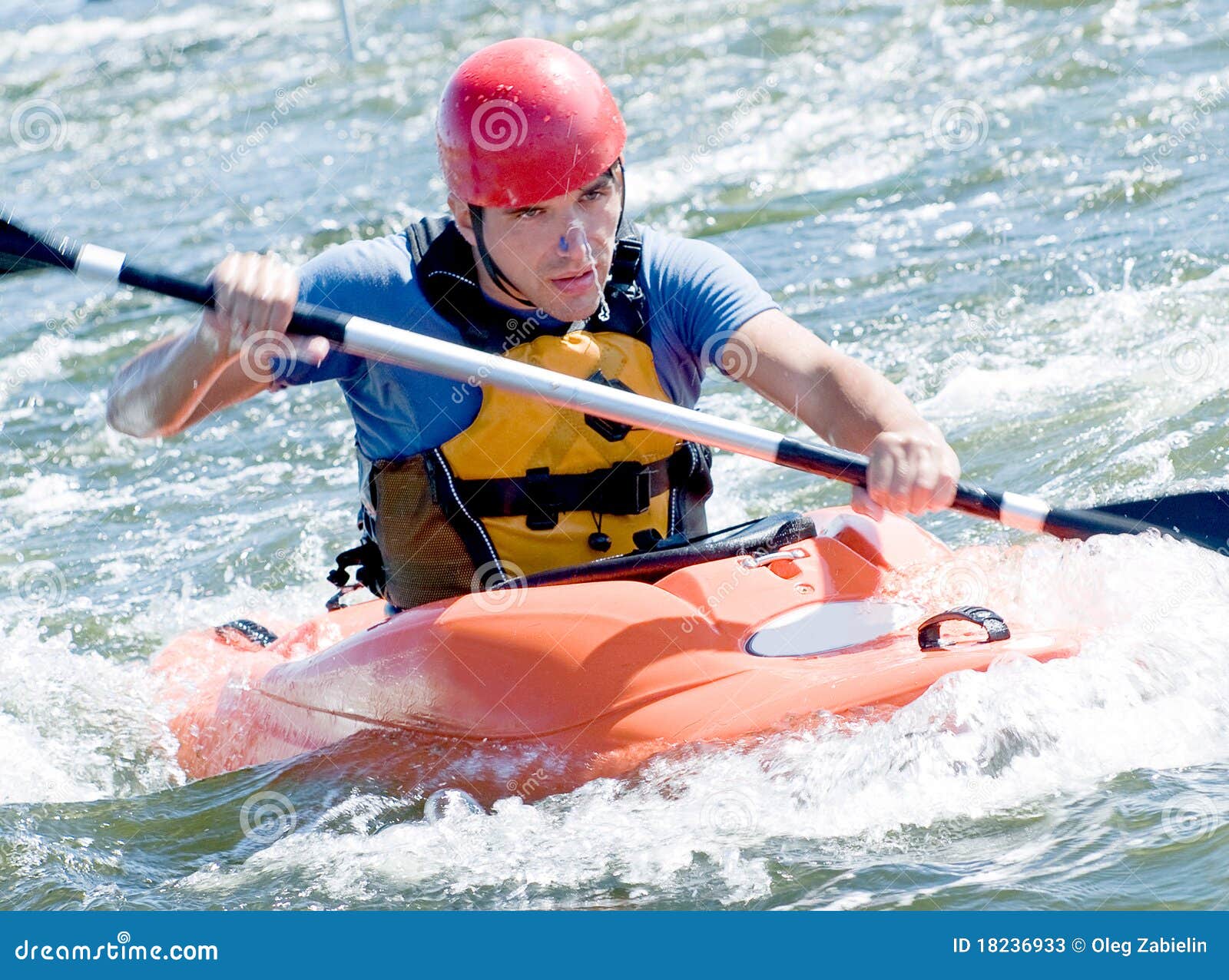 Kayaker stock image. Image of active, river, jacket, vessel - 18236933