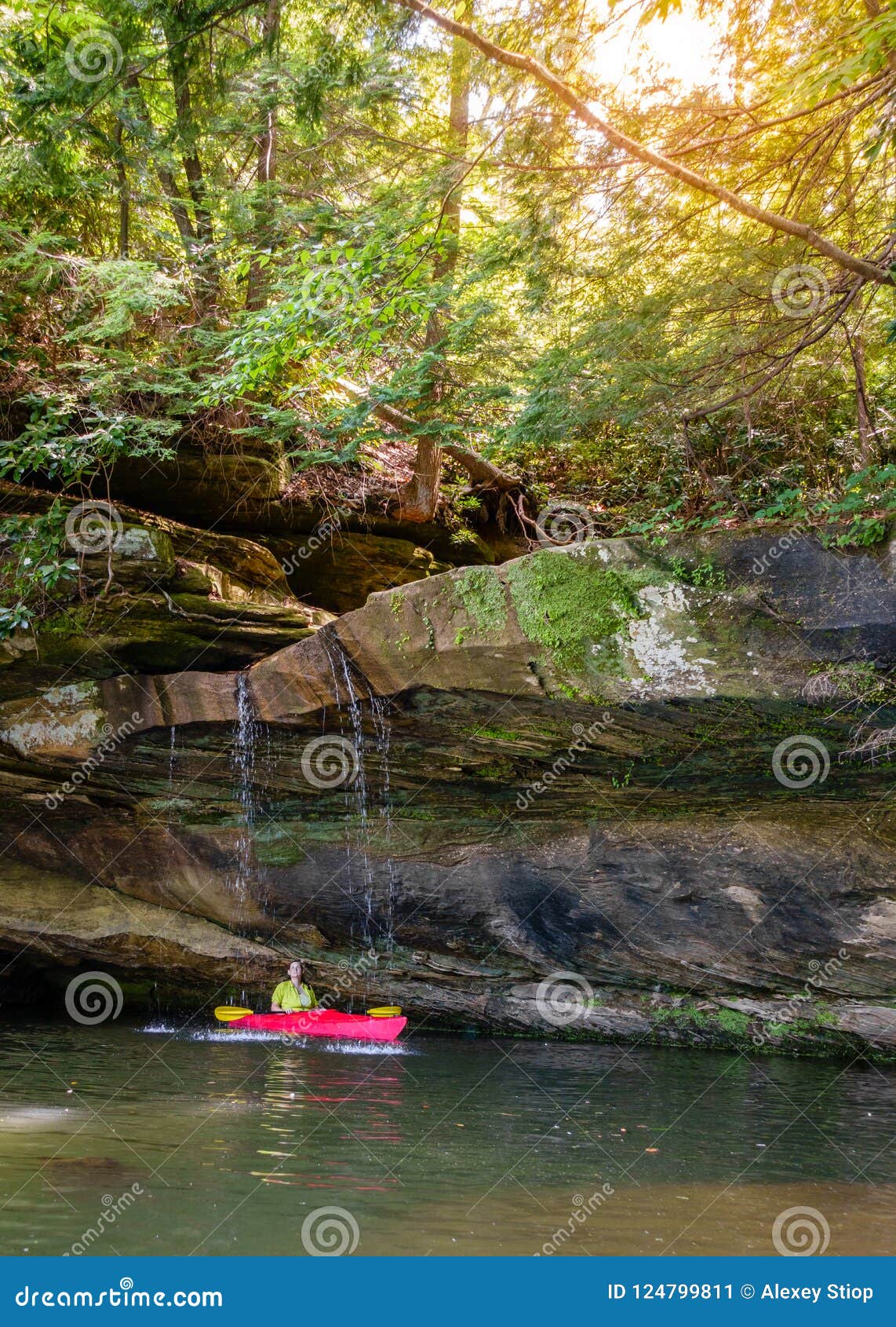 Kayaking on Grayson Lake stock image. Image of nature - 124799811