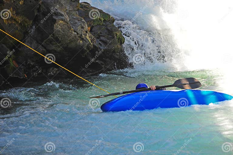 Kayaker Being Pulled To Safety Stock Photo - Image of saving, helmet ...