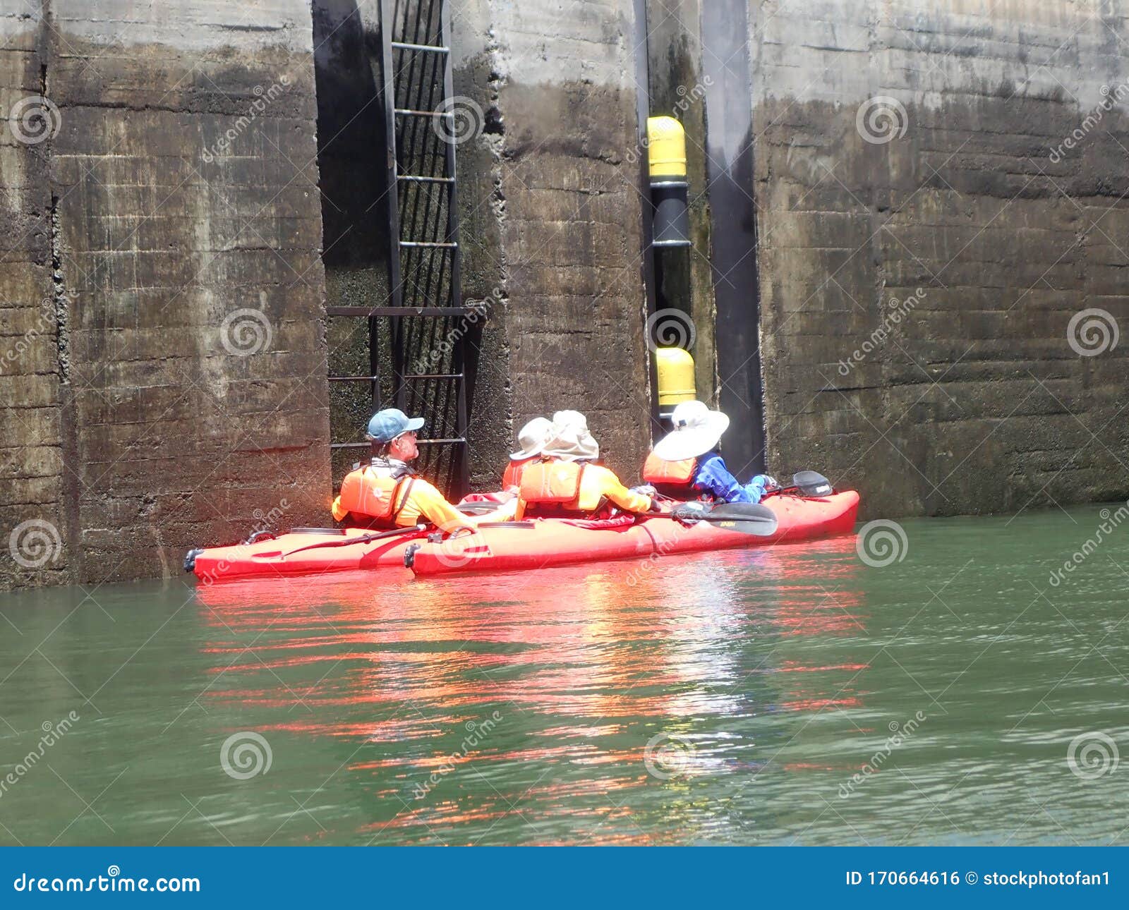 Kayaker and Kayak in Water in Lock Editorial Photo - Image of river ...
