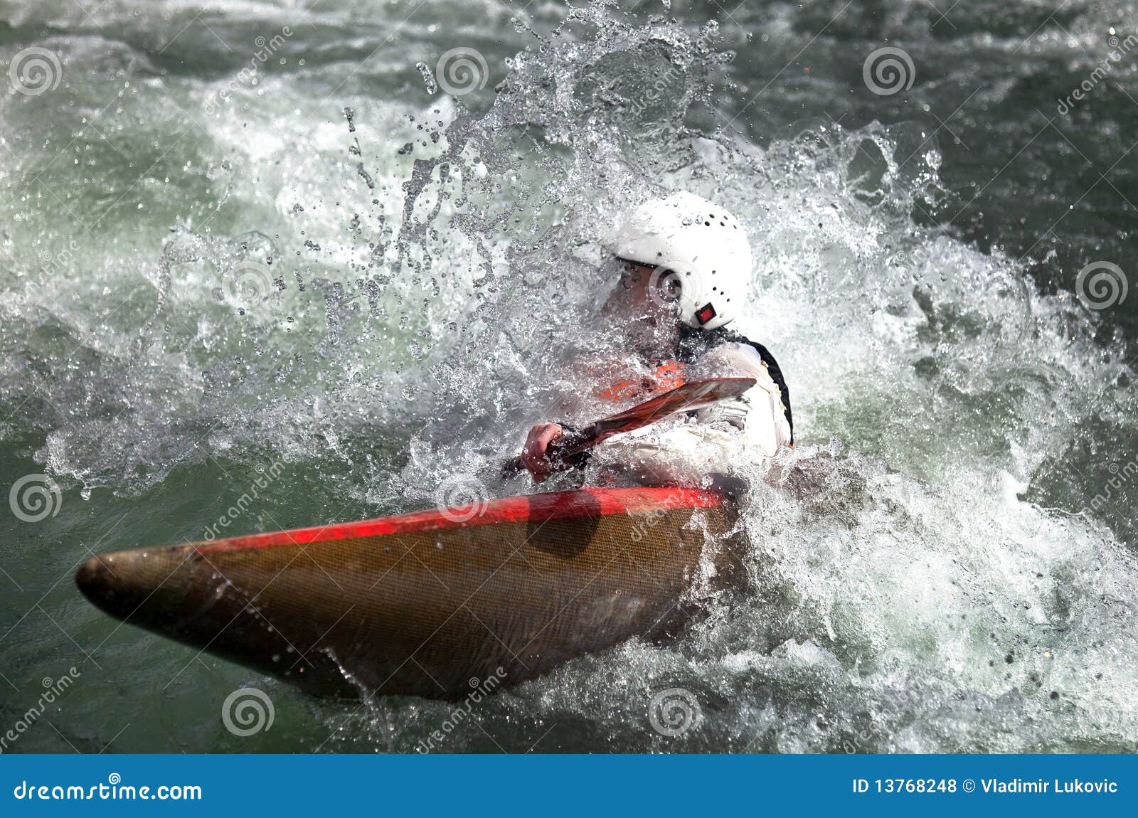 Kayaker maneuvering stock photo. Image of paddle, playing - 13768248