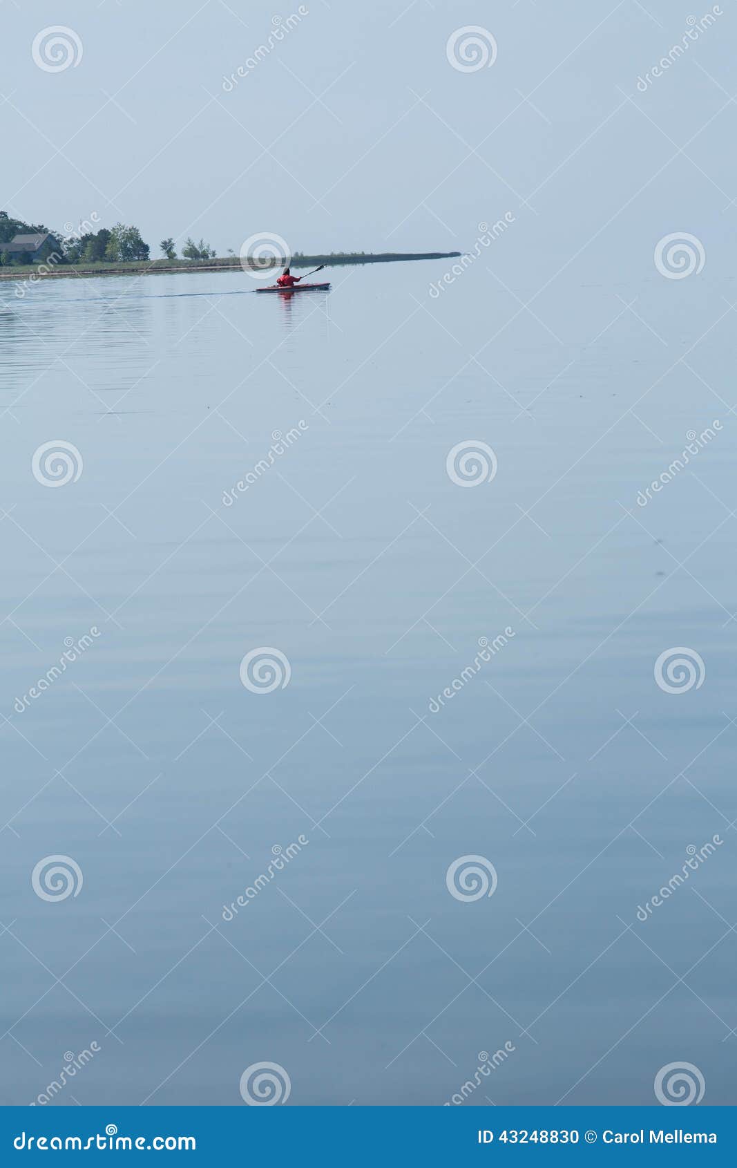 Kayaker Rowing on Lake Michigan Vertical Stock Photo - Image of beach ...
