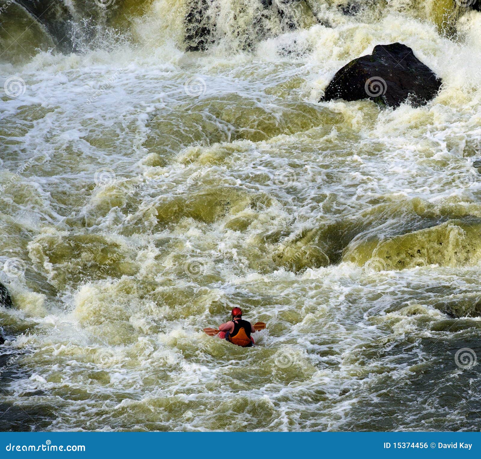 Kayaker running rapids stock photo. Image of dangerous - 15374456