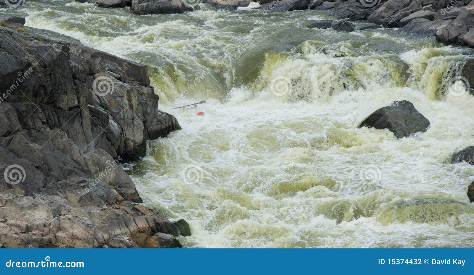 Kayaker in rushing water stock photo. Image of recreational - 15374432
