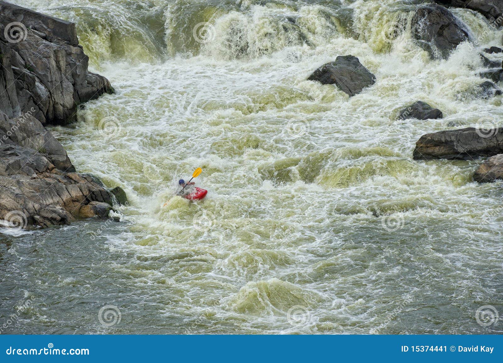 Kayaker in rushing water stock image. Image of active - 15374441