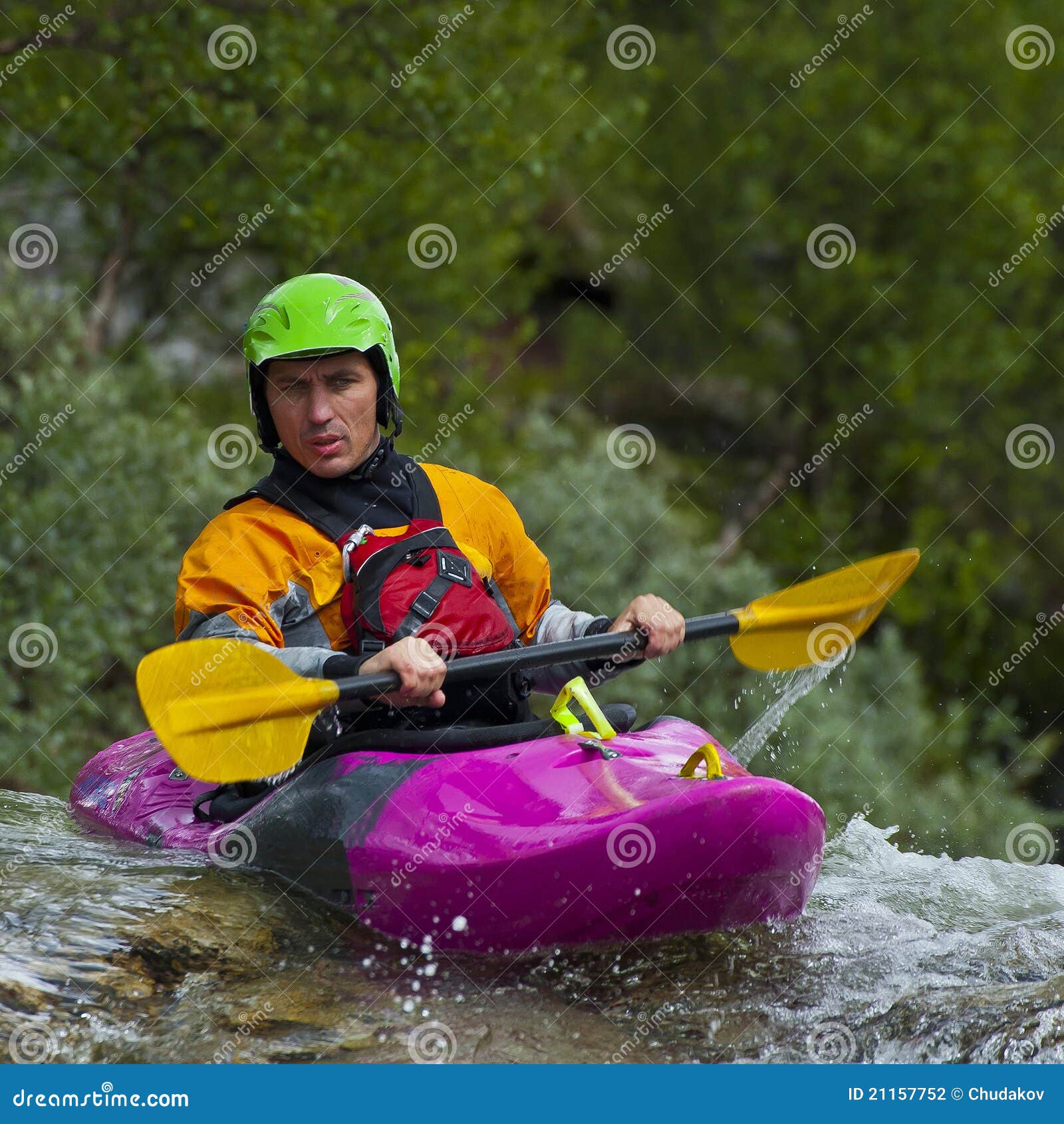 Kayaker s portrait stock photo. Image of nature, kayaker - 21157752