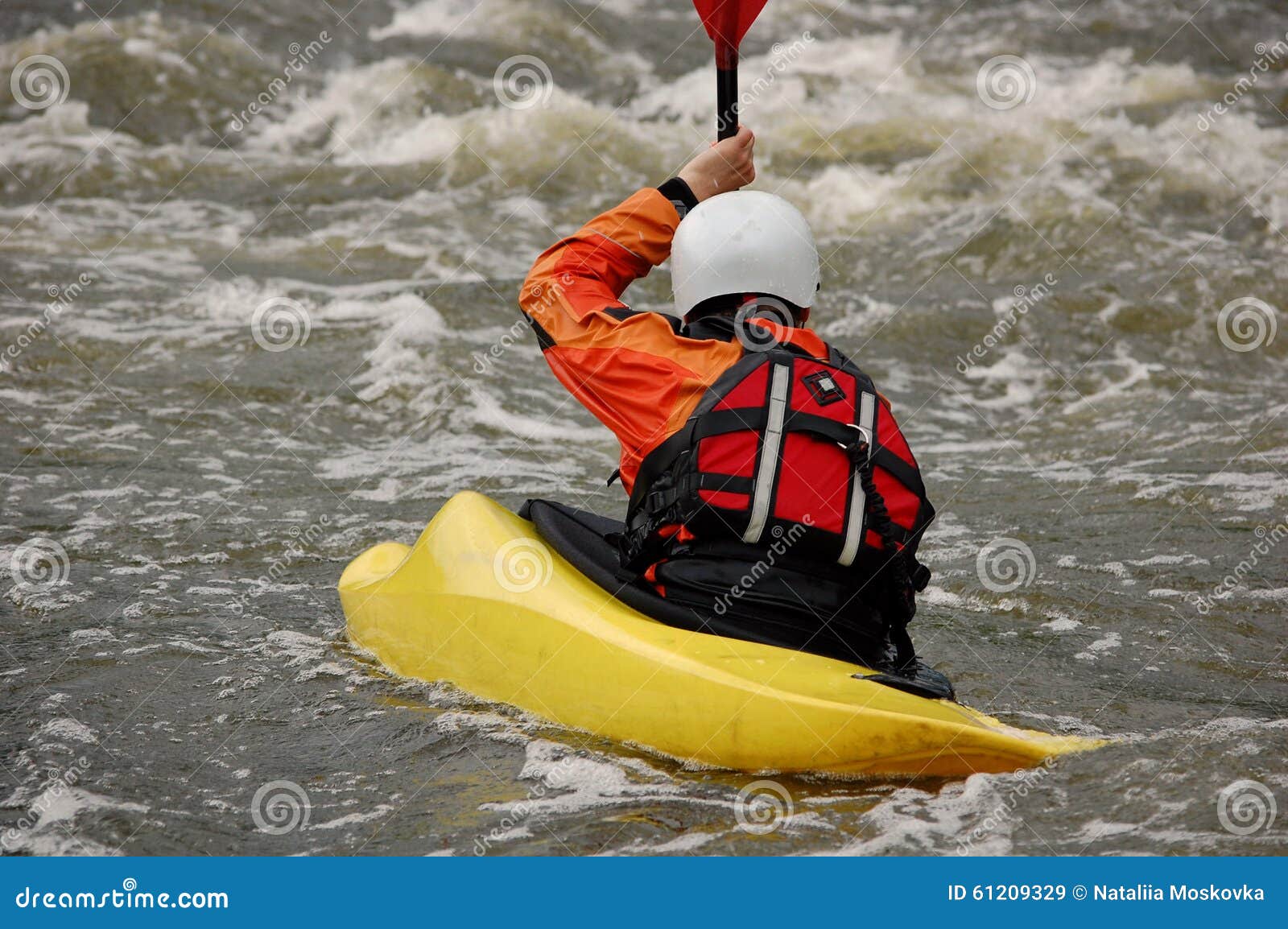 Kayaker Training on a Rough Water. Stock Image - Image of active ...