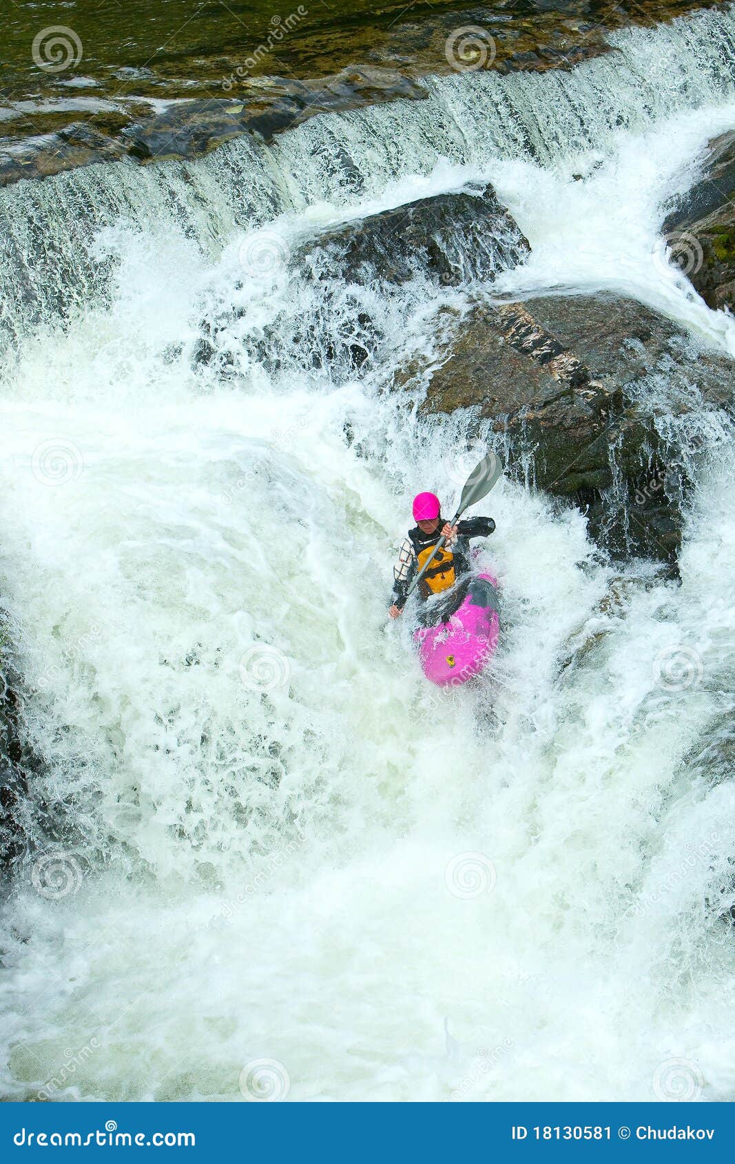 Kayaker on the Waterfall in Norway Stock Image - Image of healthy, girl ...
