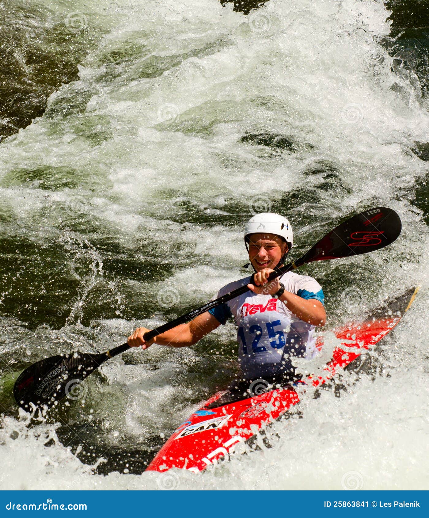 Kayaker in white water editorial photo. Image of male - 25863841