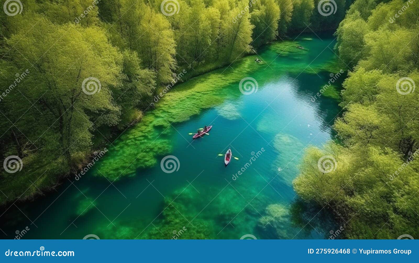 Kayaking Adventure in Tranquil Mountain Waters Generated by AI Stock ...