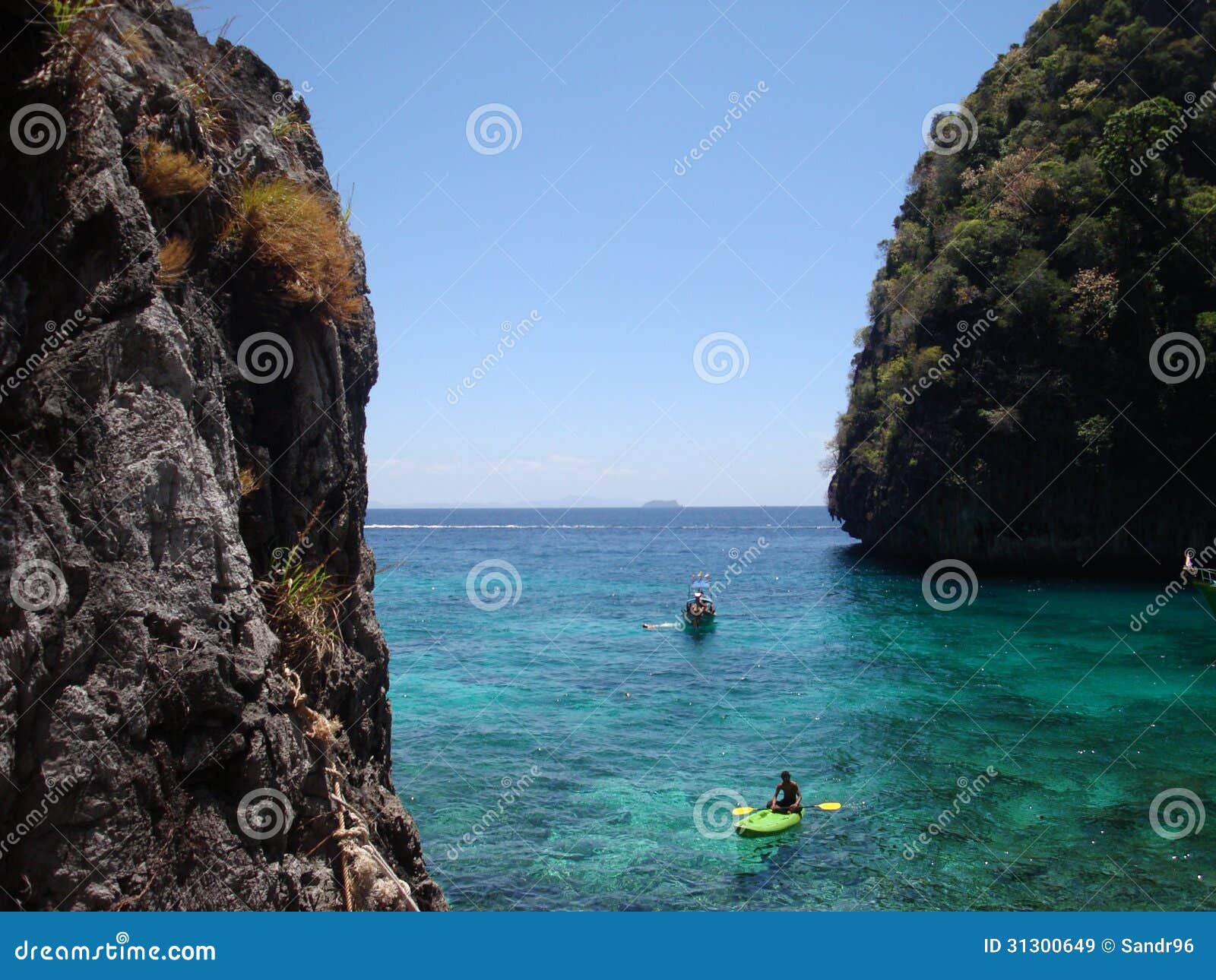 Kayaking in the Andaman Sea Stock Image - Image of landscape, rocks ...