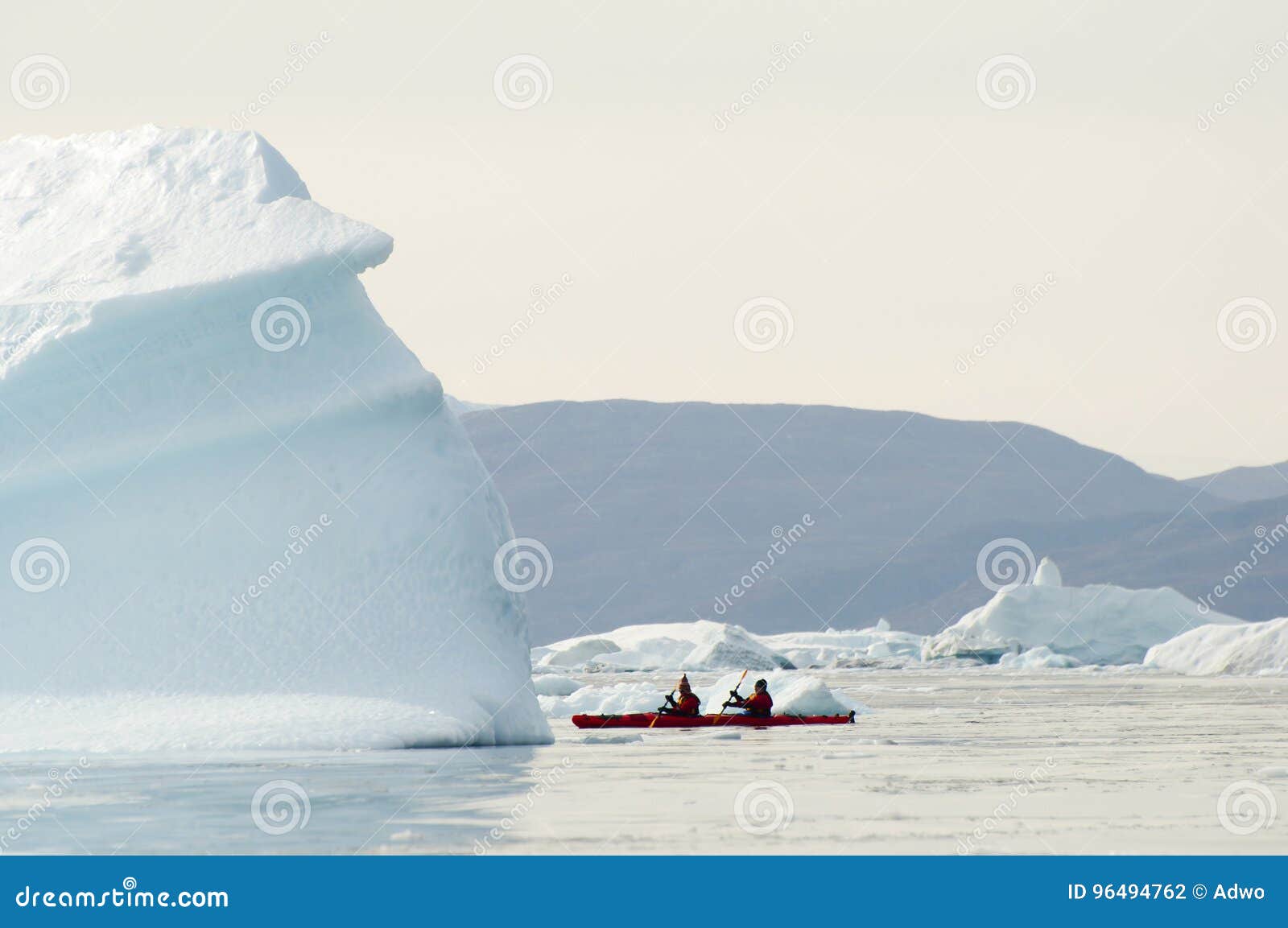 Kayaking in the Arctic editorial photography. Image of color - 96494762