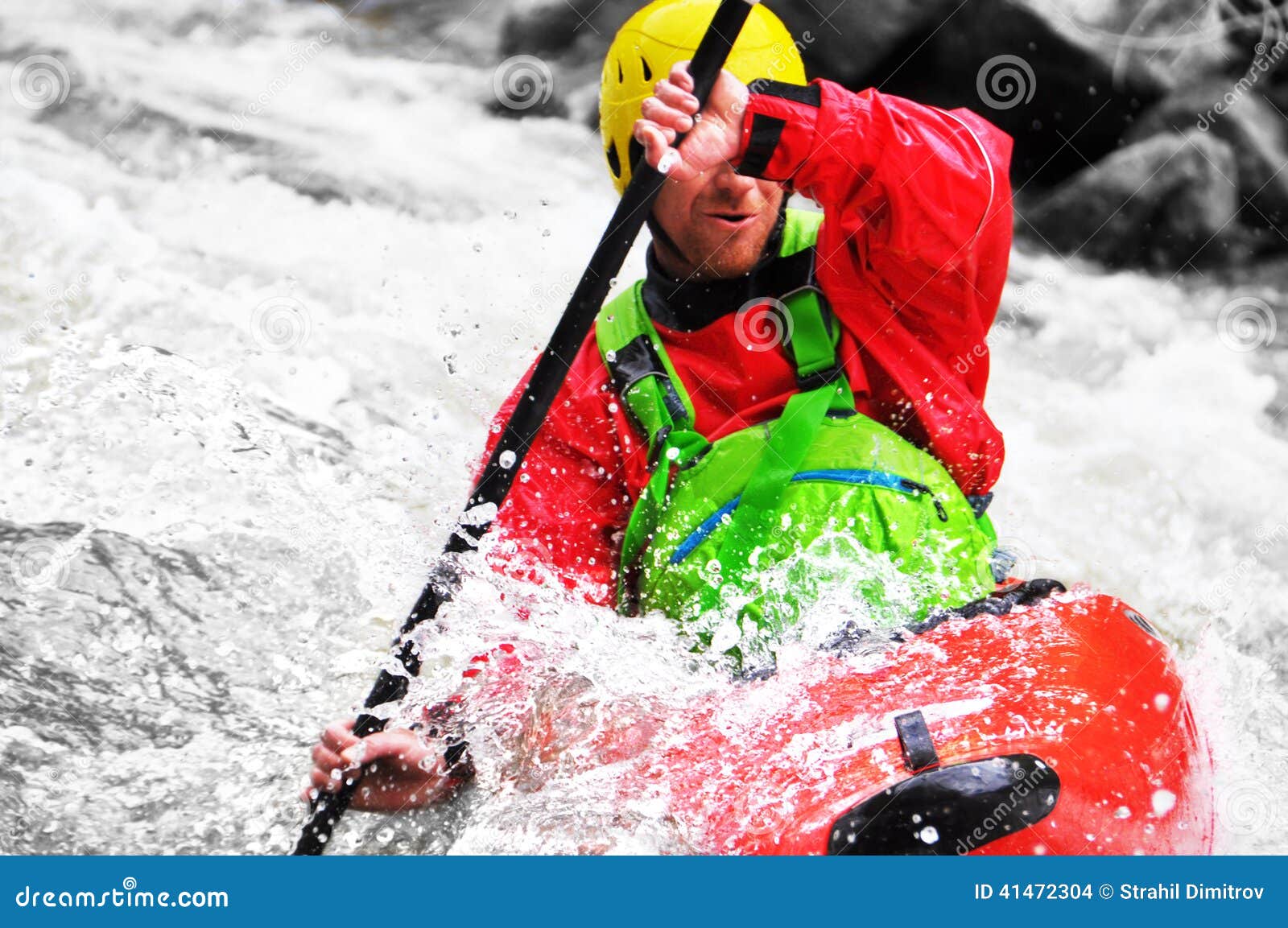 Kayaking As Extreme and Fun Sport Stock Photo - Image of positive ...