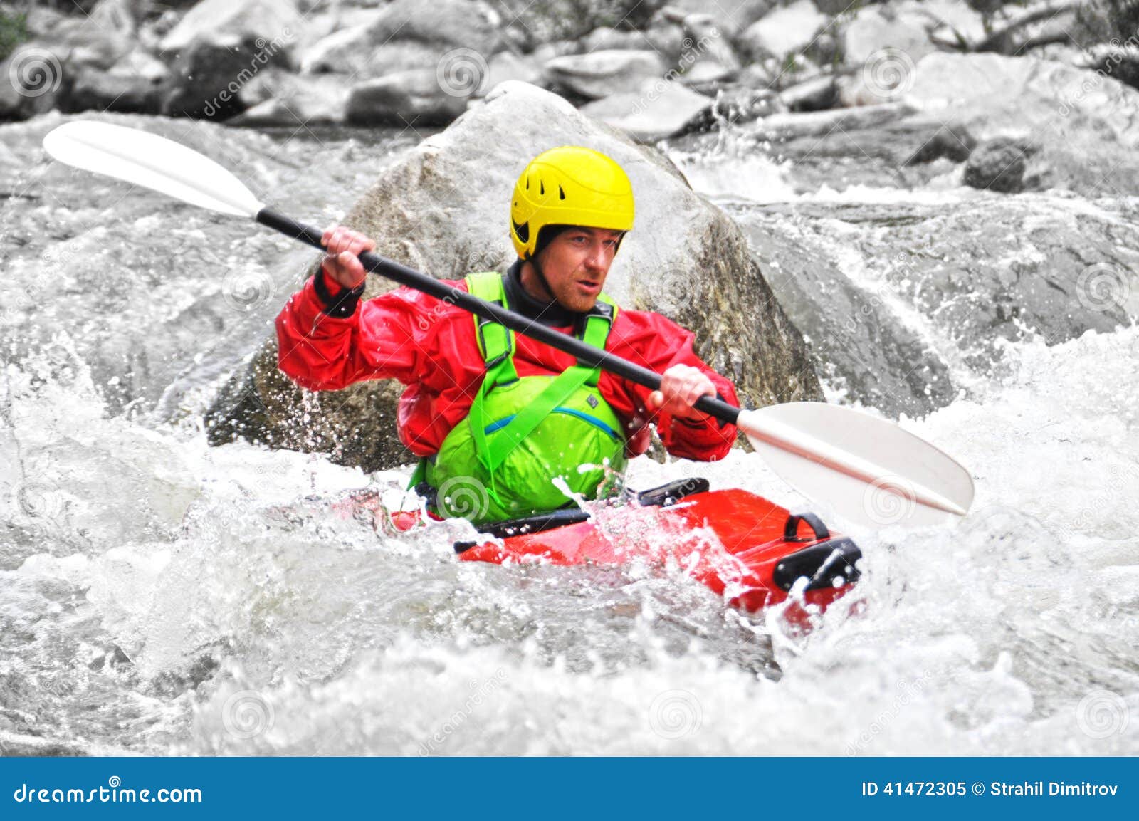 Kayaking As Extreme and Fun Sport Stock Image - Image of kayak, raft ...