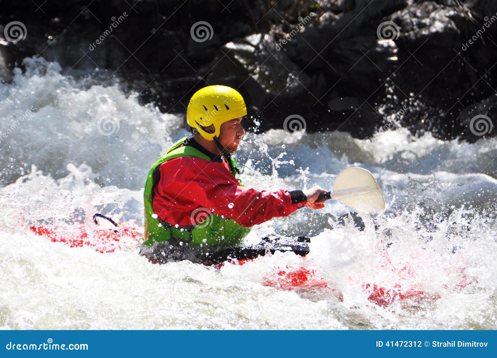 Kayaking As Extreme and Fun Sport Stock Photo - Image of energy, river ...