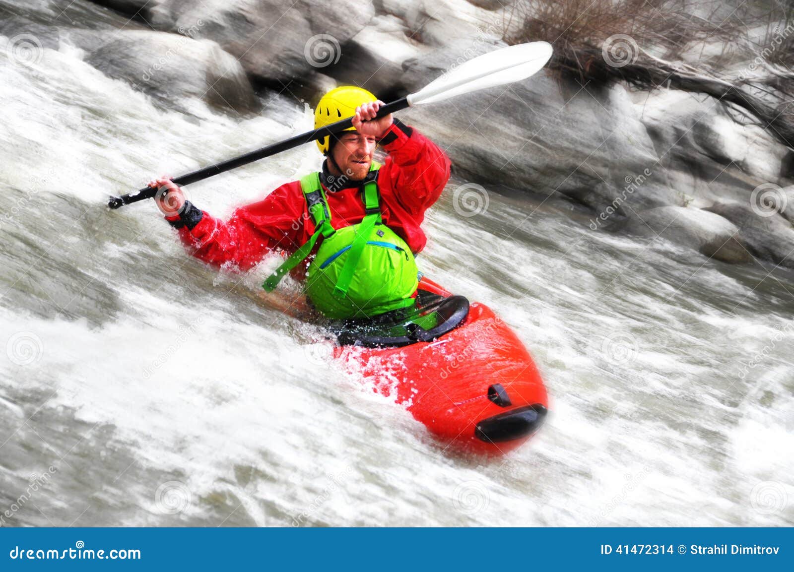 Kayaking As Extreme and Fun Sport Stock Photo - Image of rafting ...