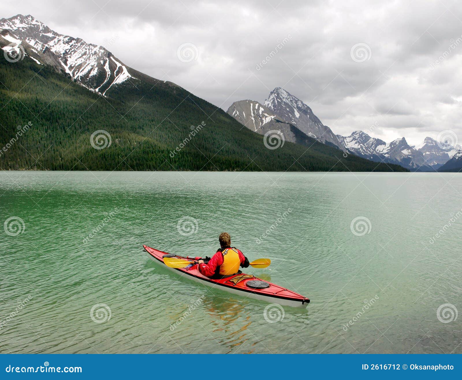 Kayaking in Banff stock photo. Image of boat, colorful - 2616712