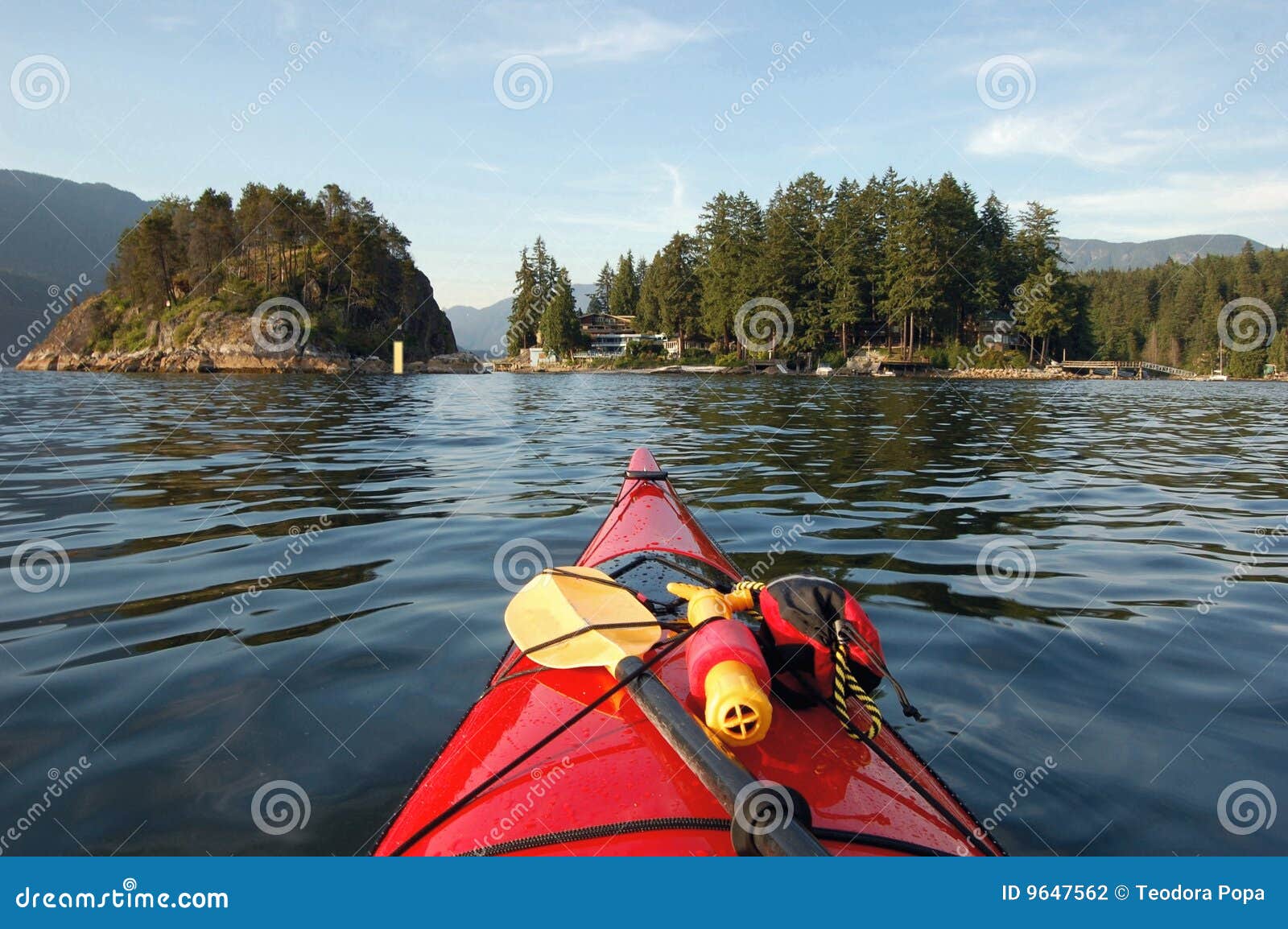 Kayaking in Deep Cove stock photo. Image of columbia, paddling - 9647562