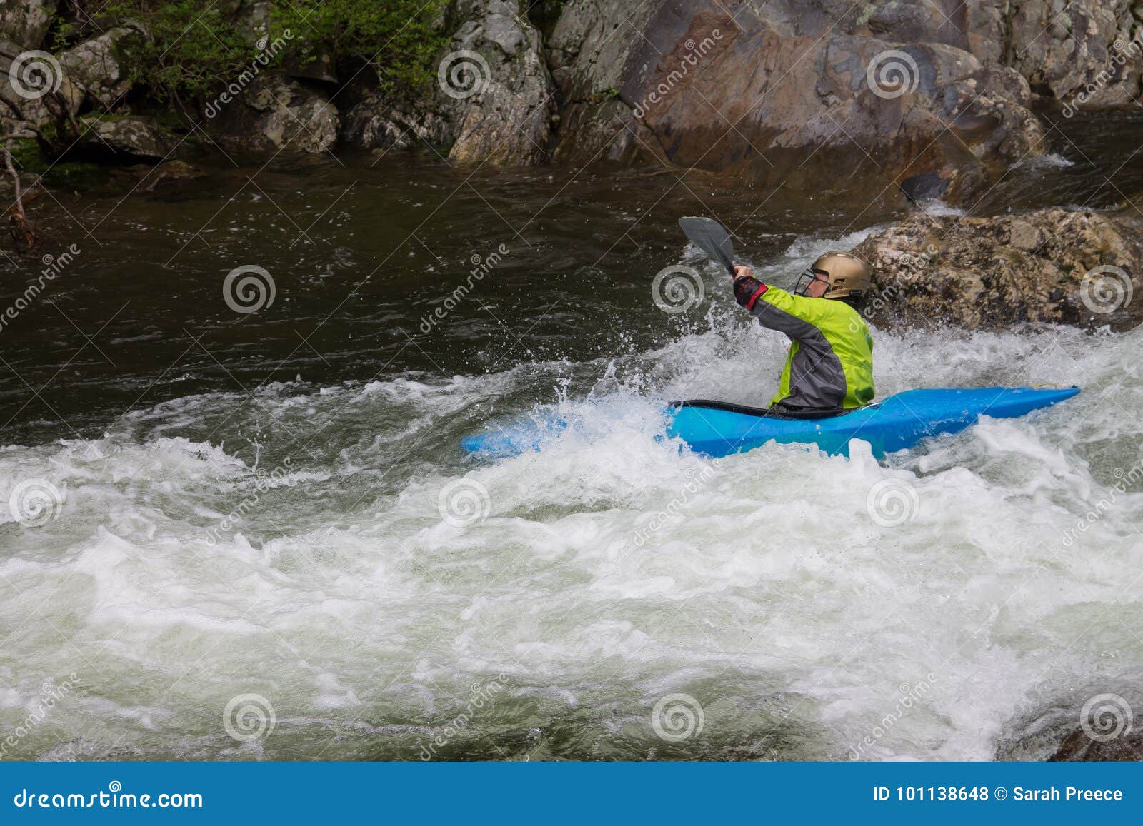 Kayaking down the rapids editorial stock photo. Image of rapid - 101138648