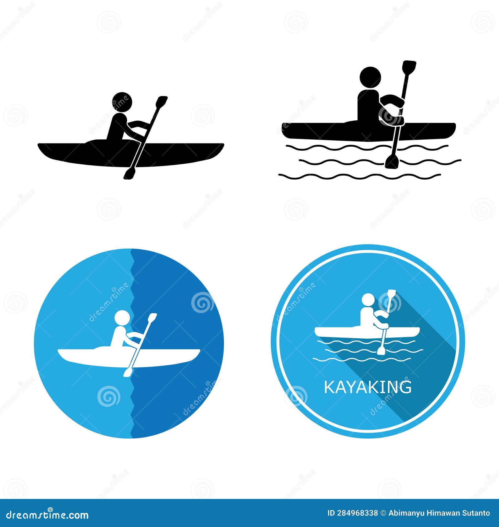 Kayaking icon vector stock vector. Illustration of people - 284968338