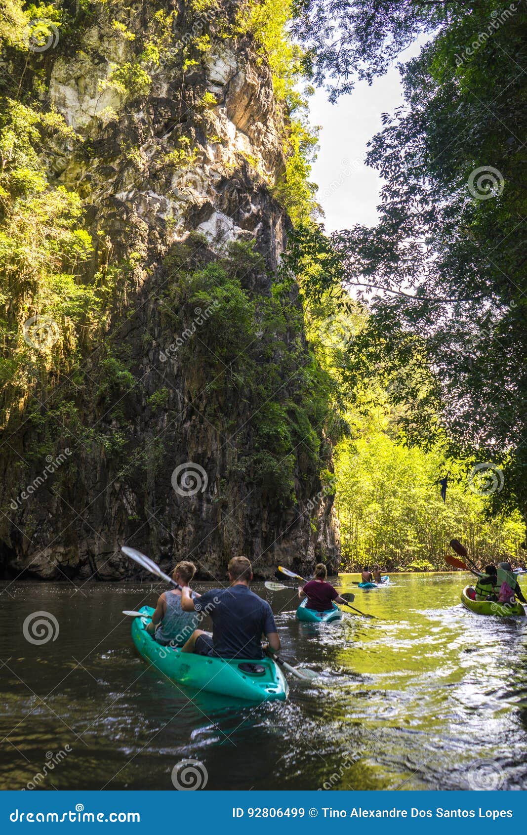 Kayaking in krabi editorial stock image. Image of anonymous - 92806499