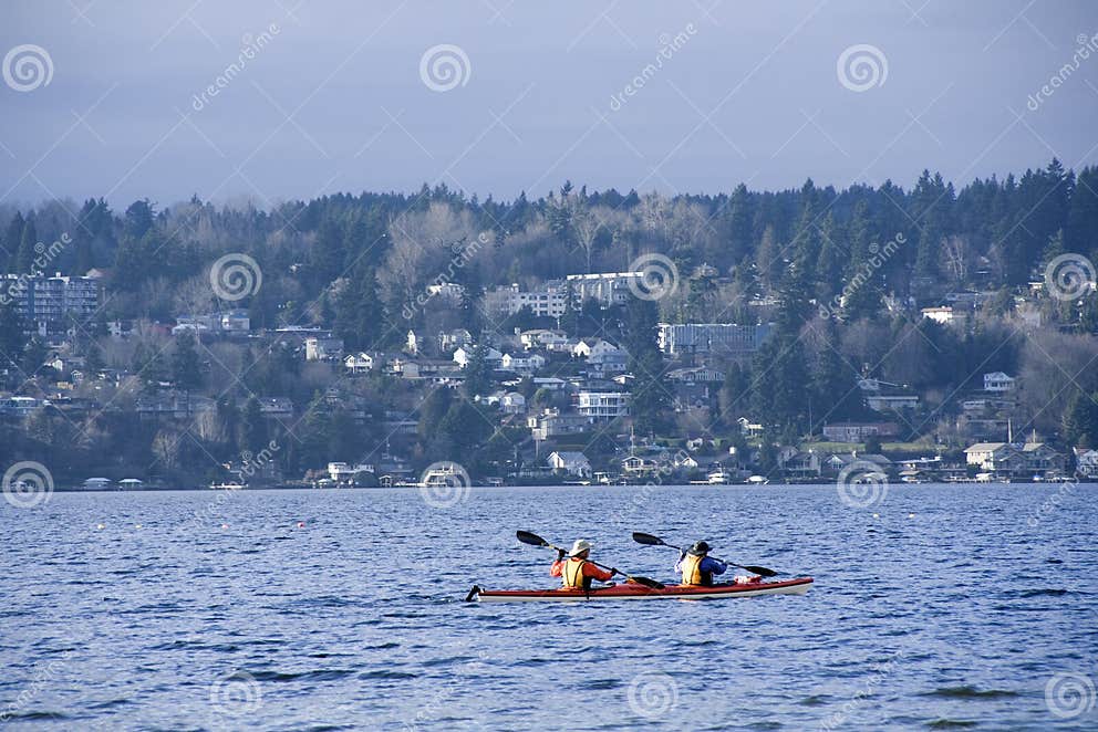 Kayaking on Lake Washington Editorial Stock Photo - Image of kayak ...