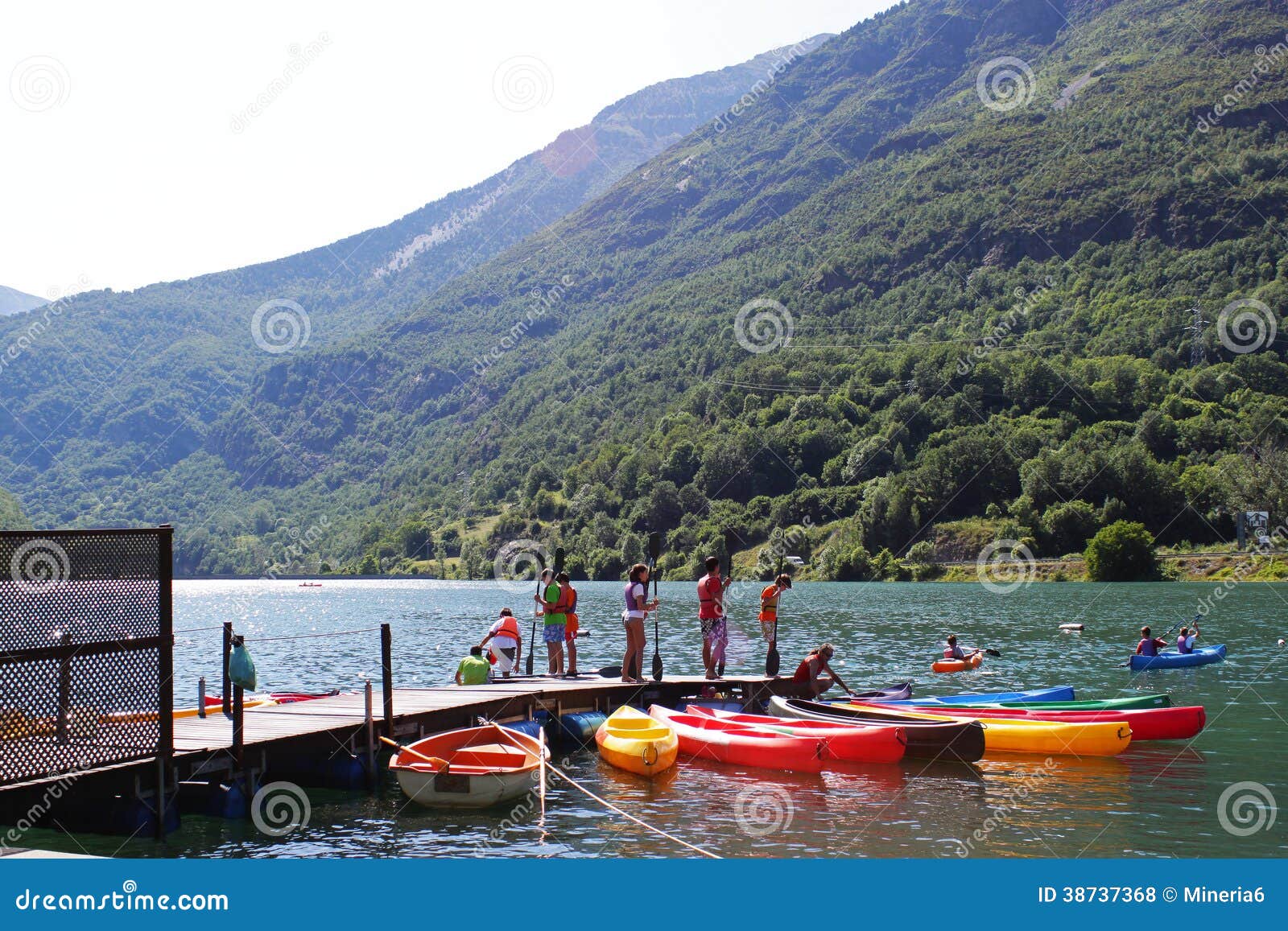 Kayaking on a Mountain Lake Editorial Stock Photo - Image of beautiful ...