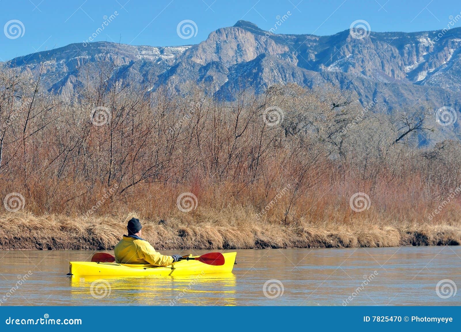 Kayaking Near the Mountains Stock Photo - Image of boating, sitting ...
