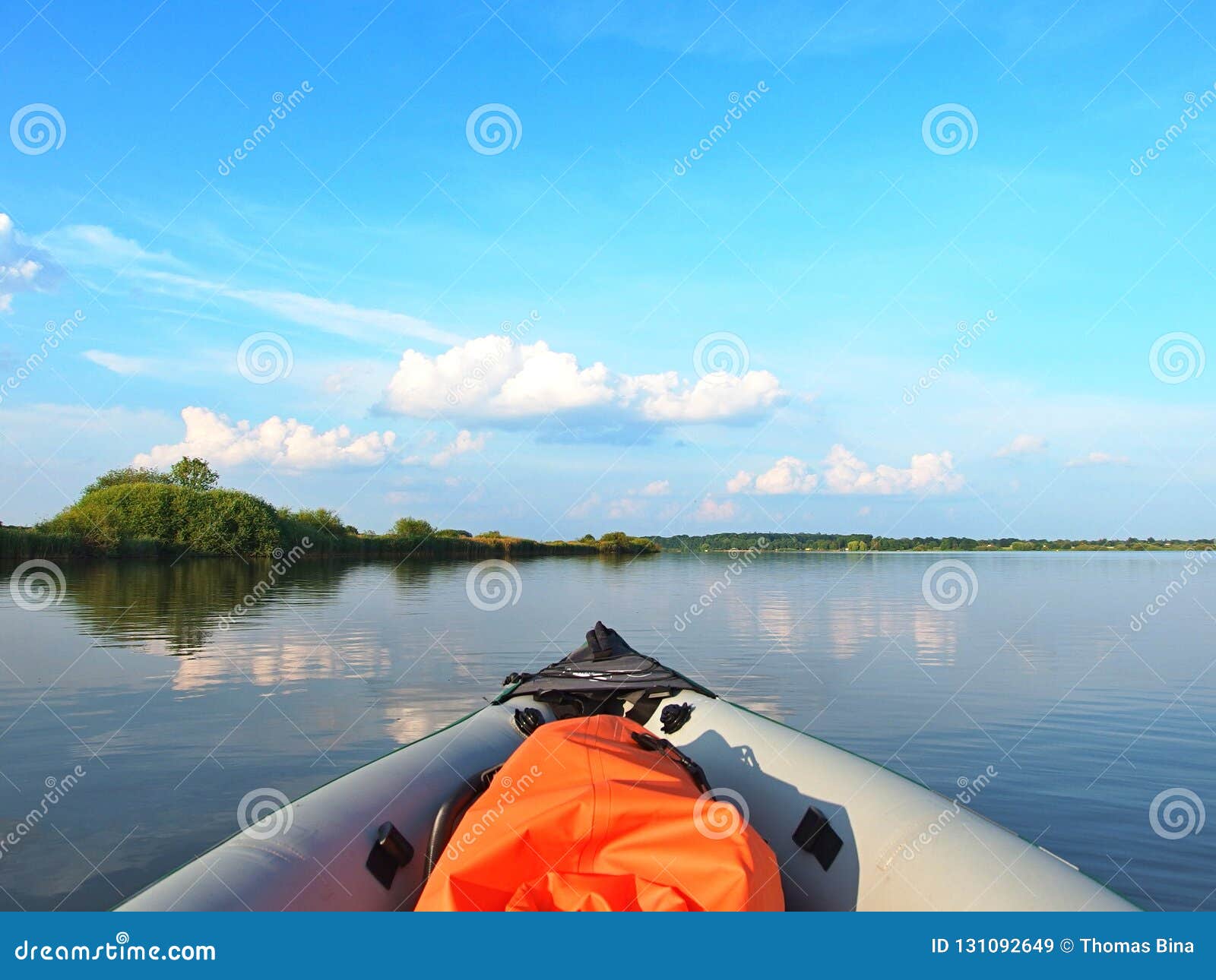 Kayaking on the pond stock image. Image of peaceful - 131092649