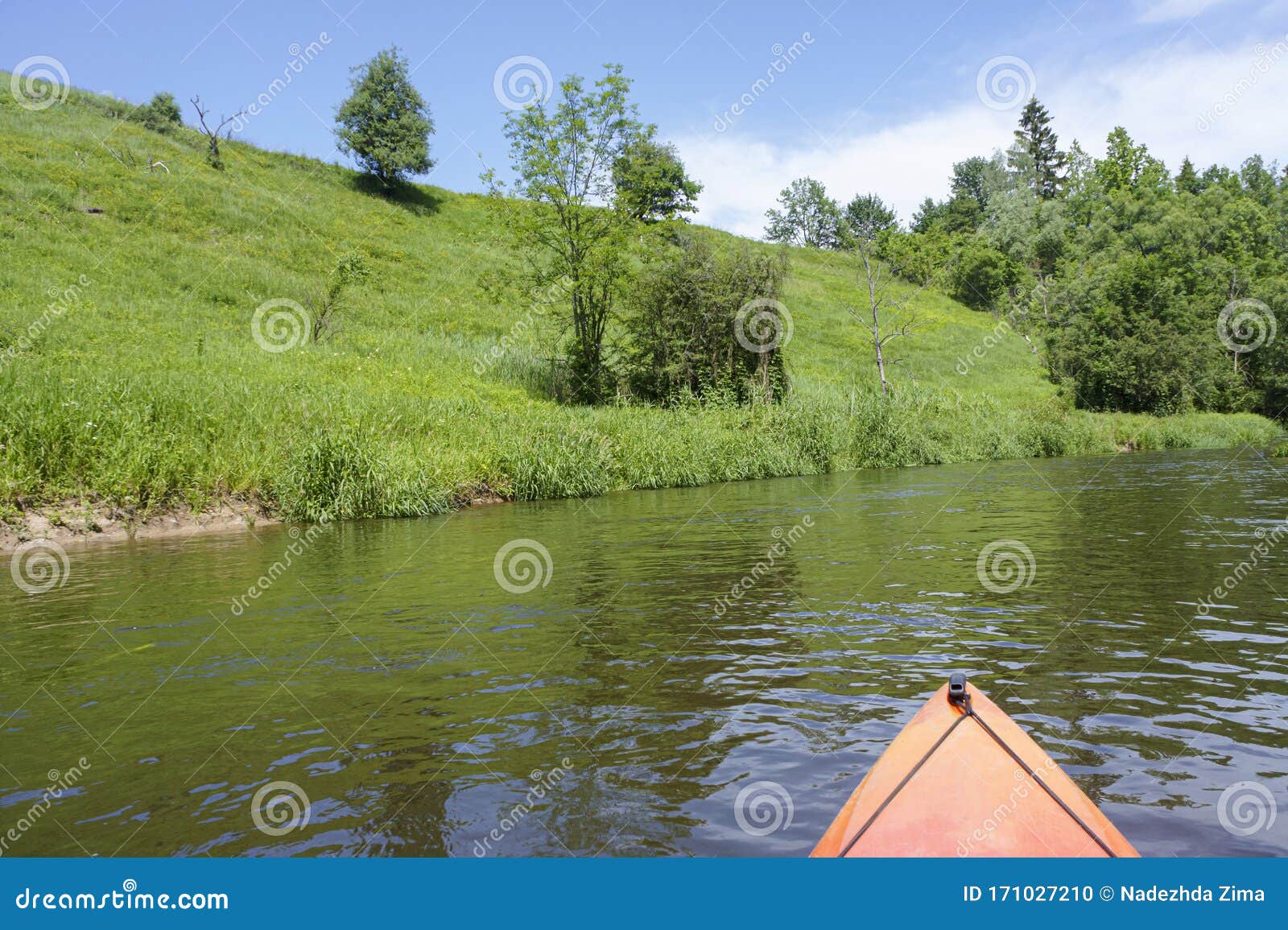 Kayaking on a Quiet River, Summer Holidays on the Water Stock Photo ...