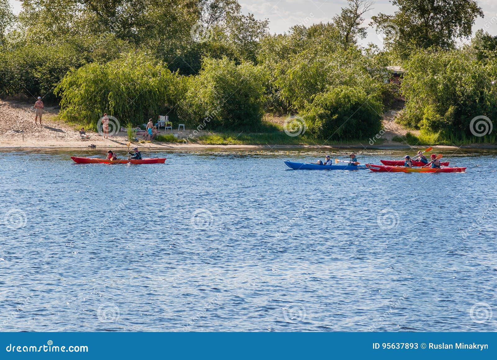 Kayaking on the River in Clear Weather Editorial Stock Photo - Image of ...