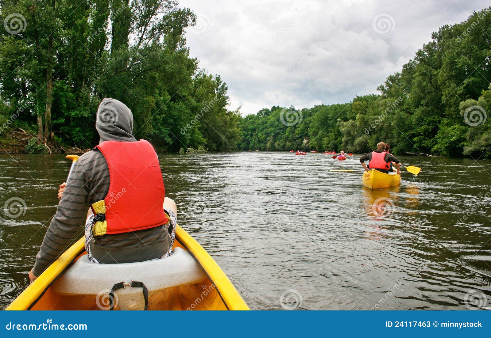 Kayaking on River Dordogne in France Stock Image - Image of lake, blue ...