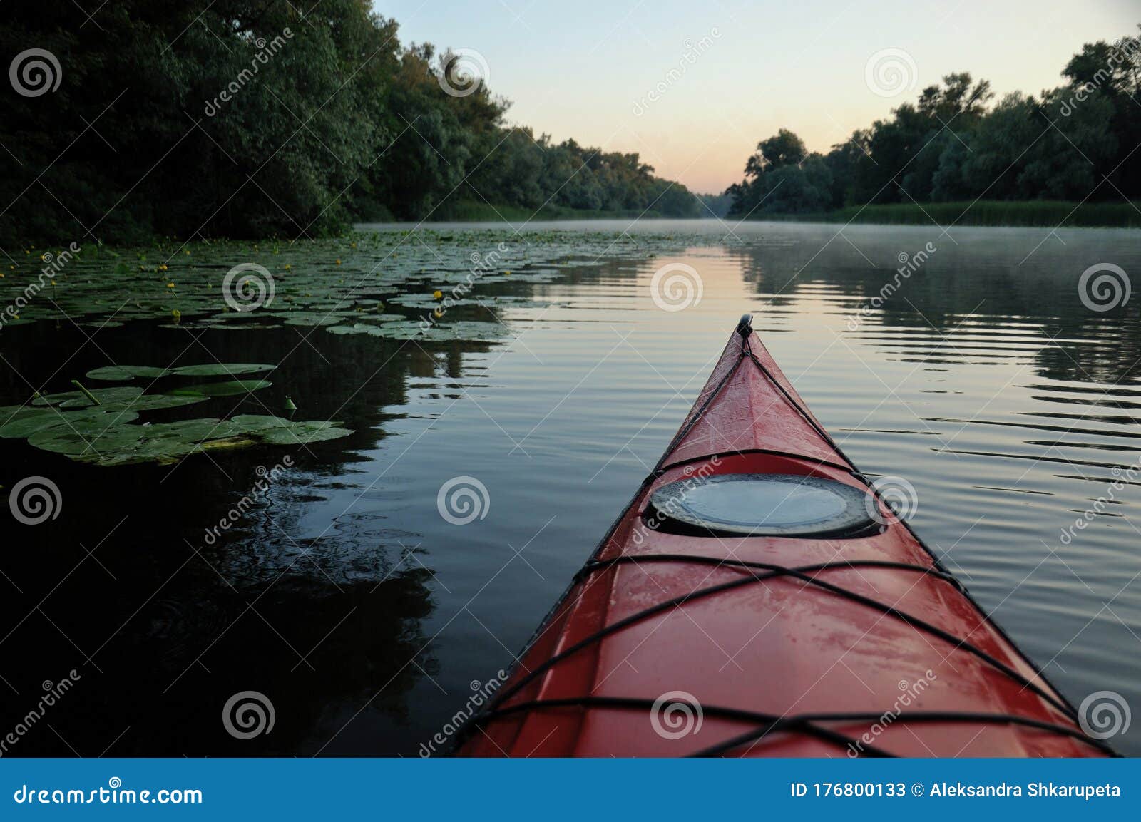 Man kayaking on the river stock image. Image of water - 176800133
