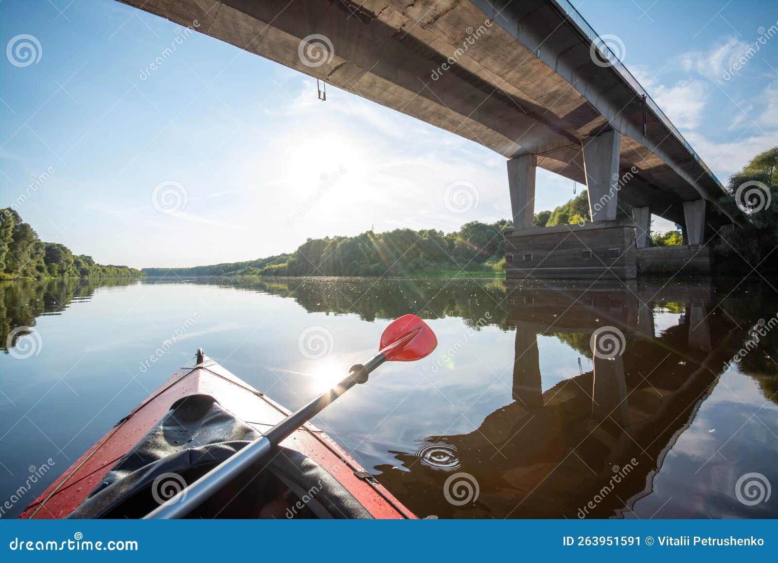Kayaking on the river stock image. Image of outdoor - 263951591