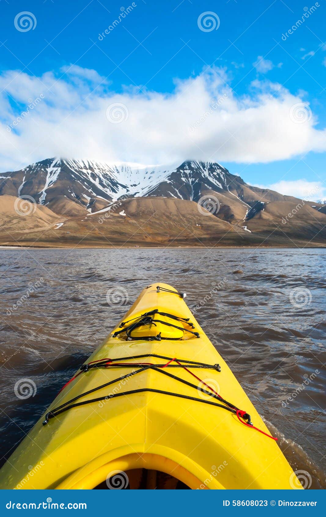 Kayaking on the Sea in Svalbard, First Person View Stock Image - Image ...