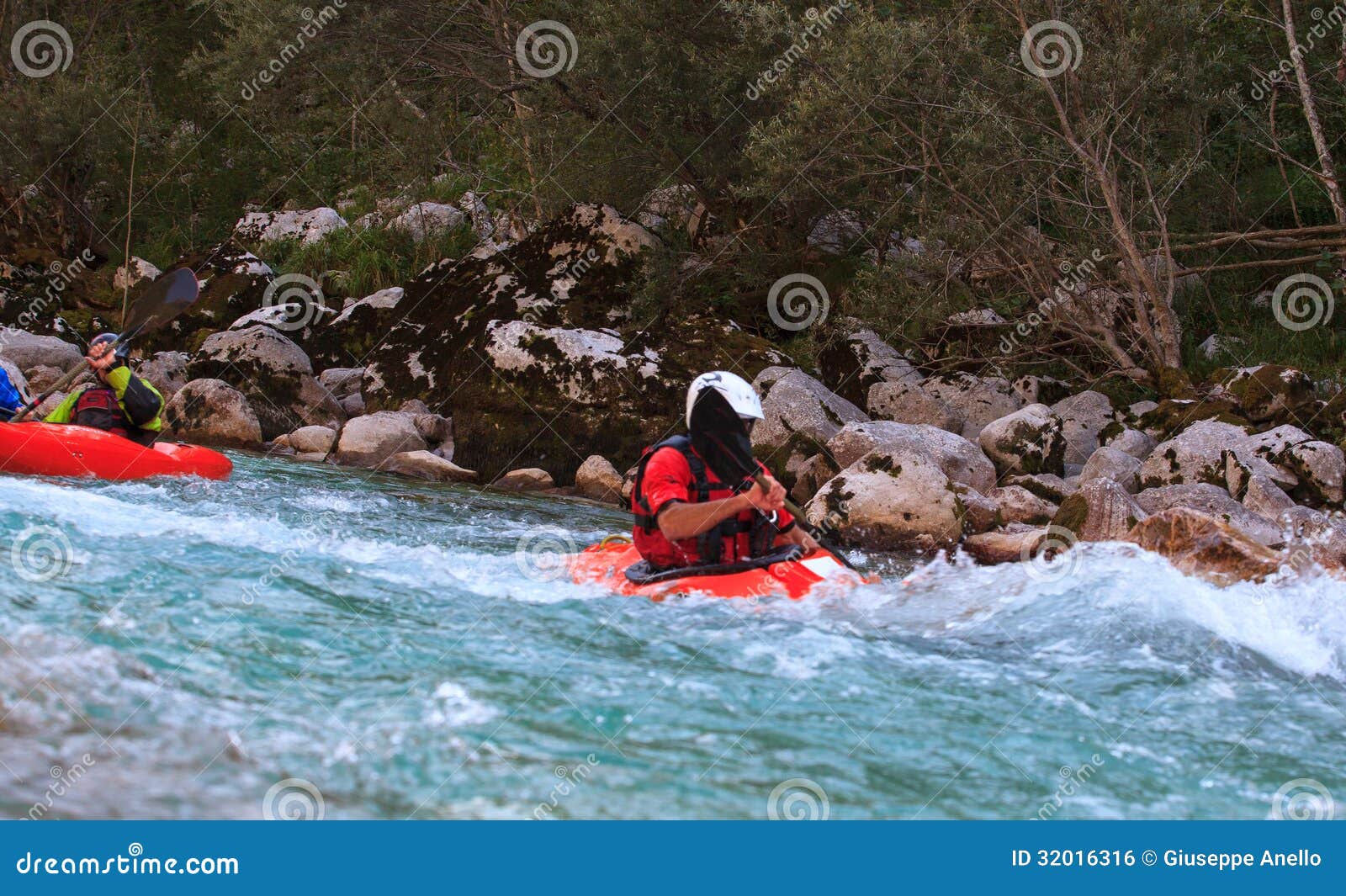 Kayaking on the Soca River, Slovenia Editorial Photo - Image of ...