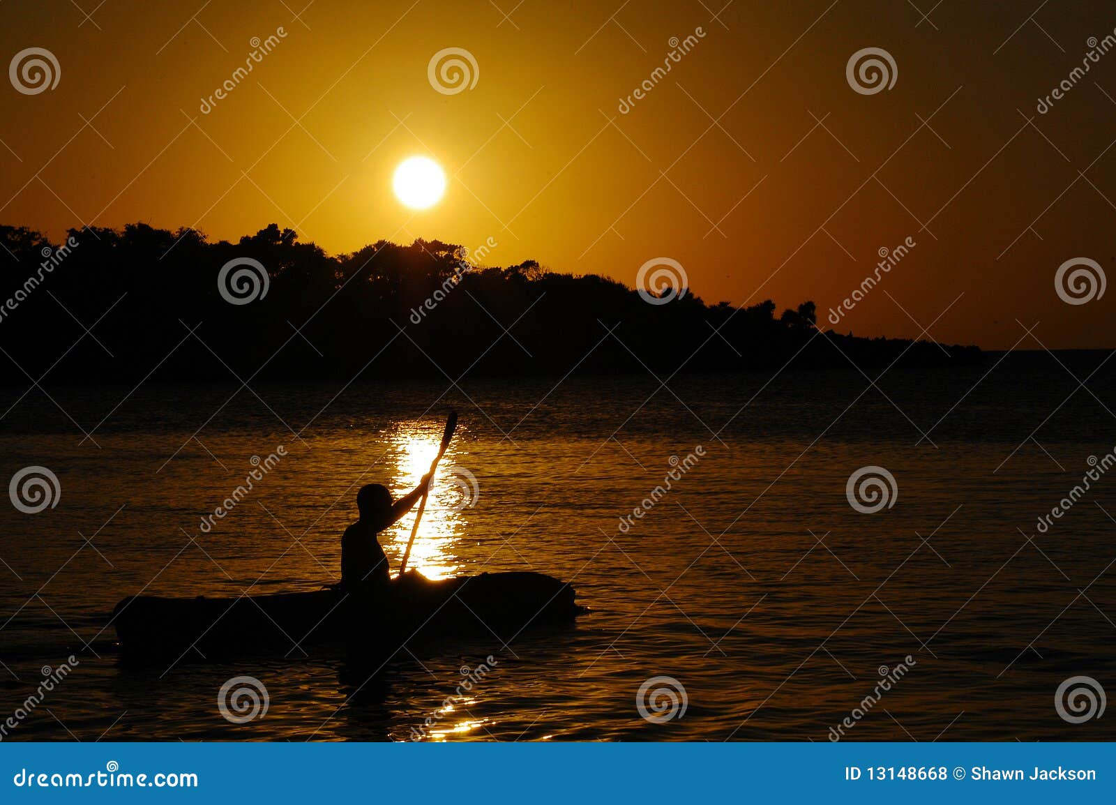 Kayaking at sunset stock photo. Image of calm, dusk, side - 13148668