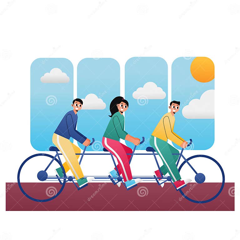 Cycling Teamwork: Unity and Strategy on Two Wheels Stock Vector ...
