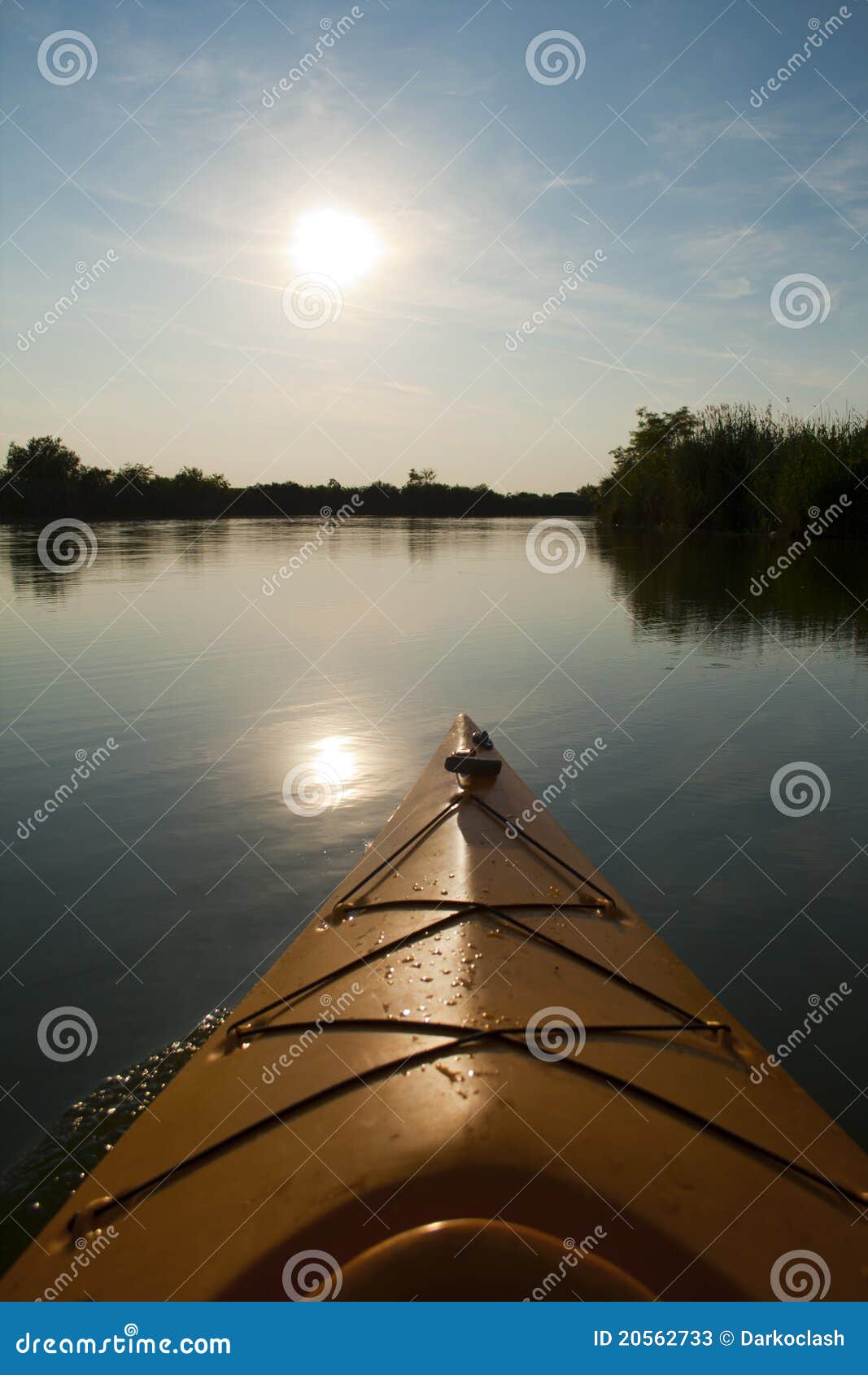 Kayaking toward sun stock image. Image of boat, sport - 20562733