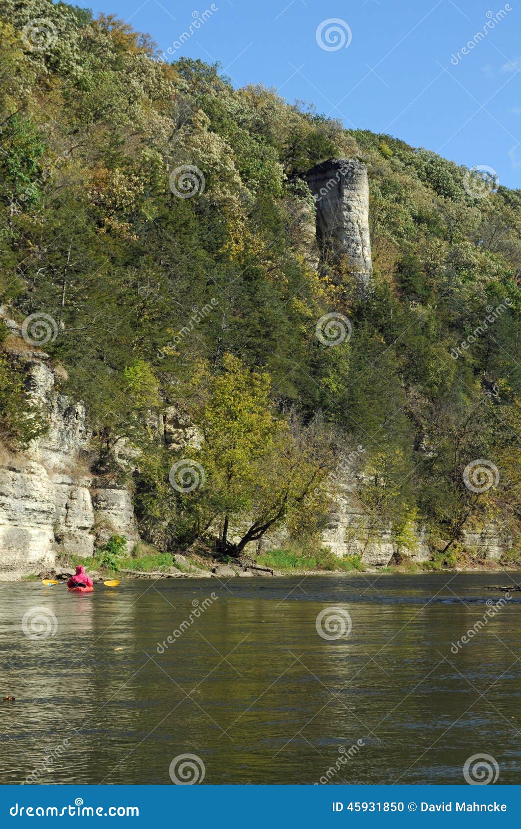 Kayaking the Upper Iowa River Stock Photo - Image of trout, leaves ...
