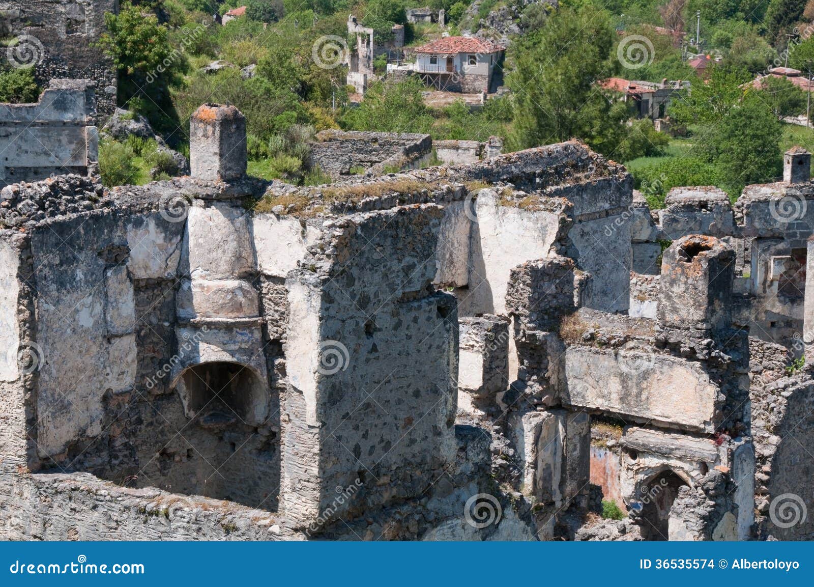 Kayakoy, Ghost Town in Turkey Stock Photo - Image of ruinous ...