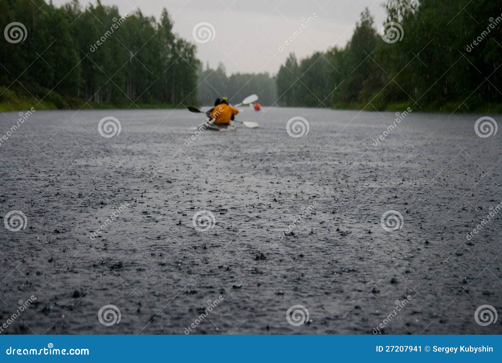 Kayaks in the rain stock image. Image of picnic, scenery - 27207941