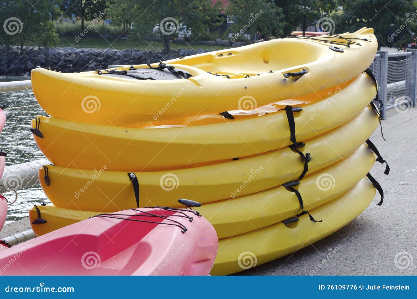 Kayaks stock photo. Image of boat, yellow, kayak, activity - 76109776