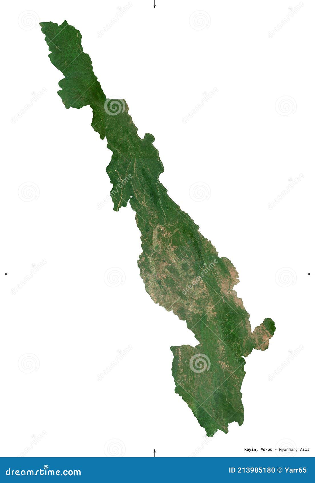 Kayin, Myanmar - Isolated. Sentinel-2 Satellite Stock Illustration ...